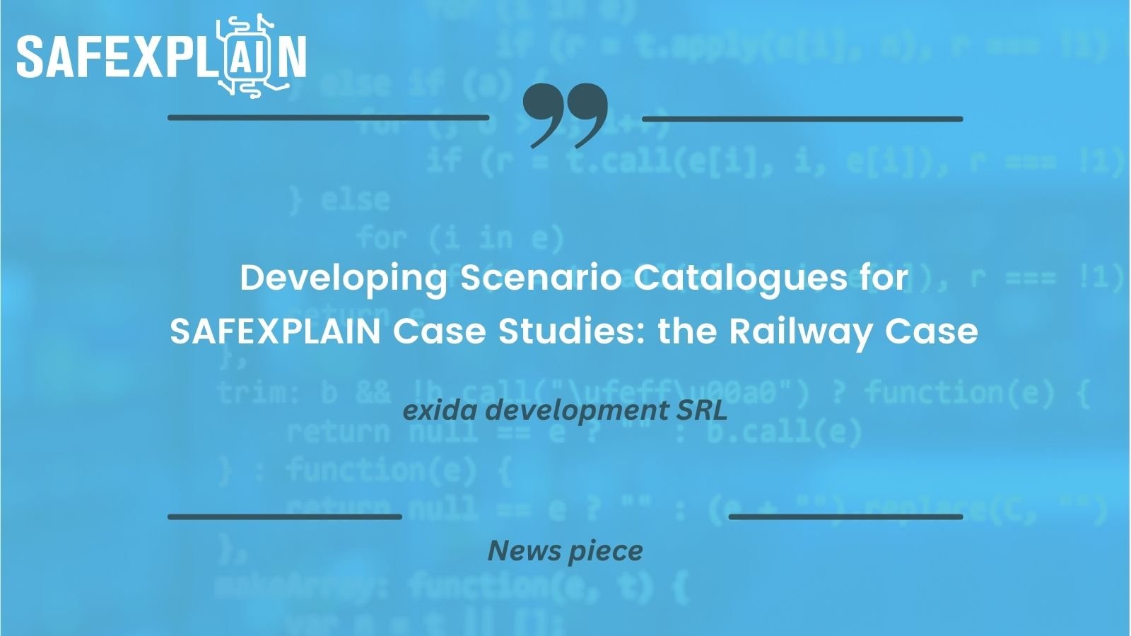 Developing Scenario Catalogues for SAFEXPLAIN Case Studies: the Railway Case - The Safexplain